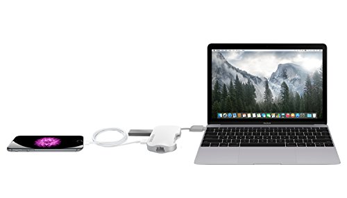 Kanex USB-C to 3 Port USB Hub with Gigabit Ethernet access-White