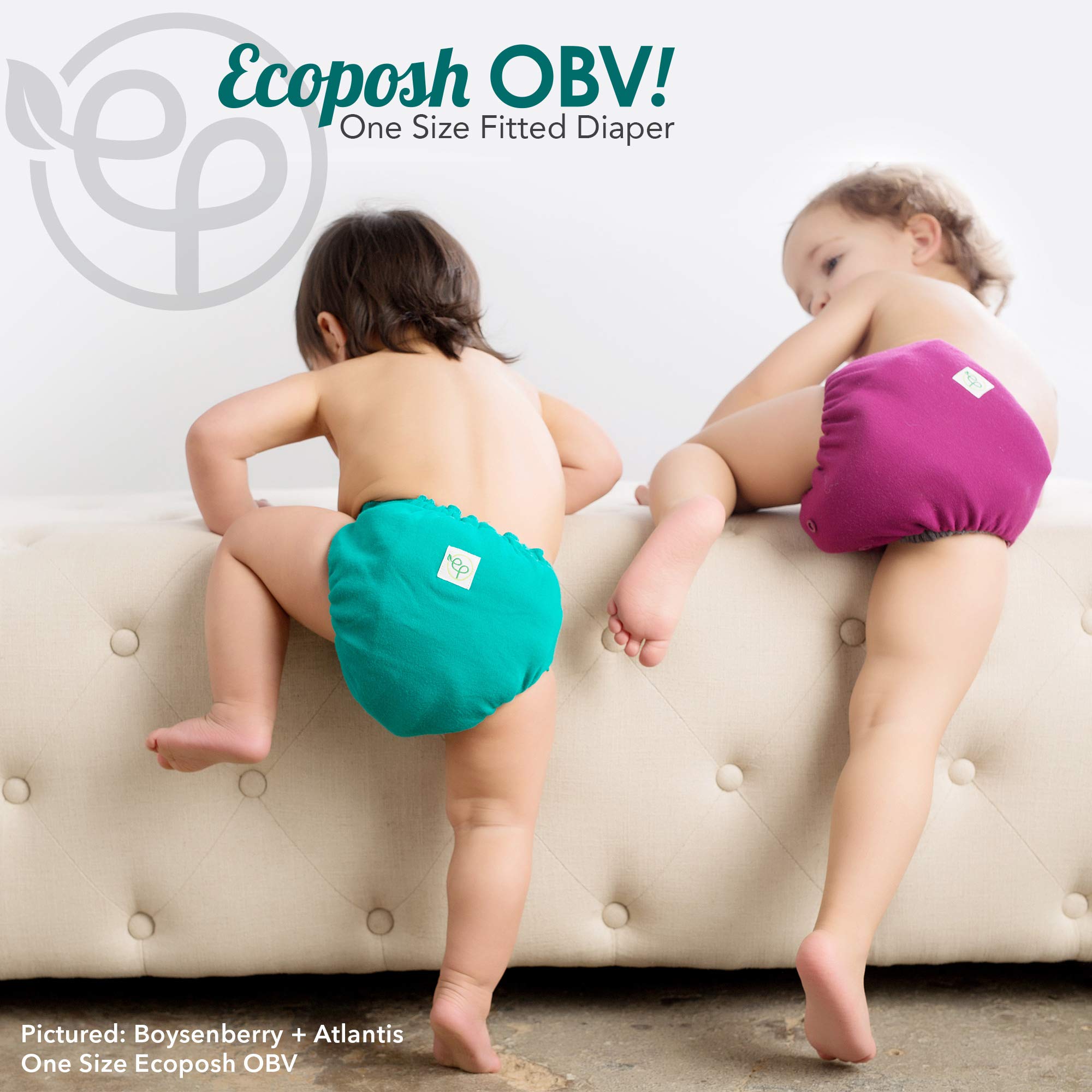Kanga Care Ecoposh OBV One Size Adjustable Absorbent Pocket Fitted Cloth Diaper for Heavy Wetter Nighttime Organic Bamboo Velour | Saffron (Yellow) 6-35+ lbs