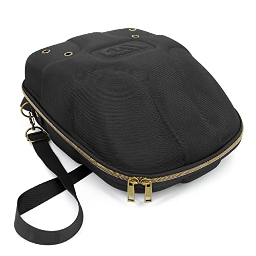 CASEMATIX Hat Travel Case for up to 6 Baseball Caps with Crush-Resistant Hard Shell Outer, Adjustable Shoulder Strap and Comfortable Handle - Portable Hat Case Carrier for Travel and Hats Storage