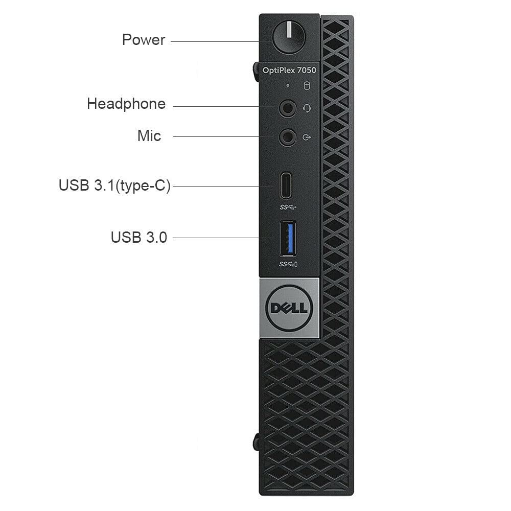 Dell Optiplex 7050 Intel Core i5-6600T X4 2.7GHz 8GB 256GB SSD Win10, Black (Renewed)
