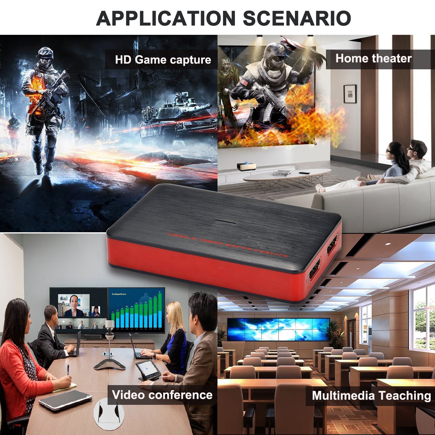 Y&H USB3.0 HDMI Game Capture Card Audio Video 4K 30P/1080P 120fps Record and Live Streaming,HDMI Capture Device for Nintendo Switch PS5 PS4 Xbox One 360 Wii U,Windows Linux Os X System