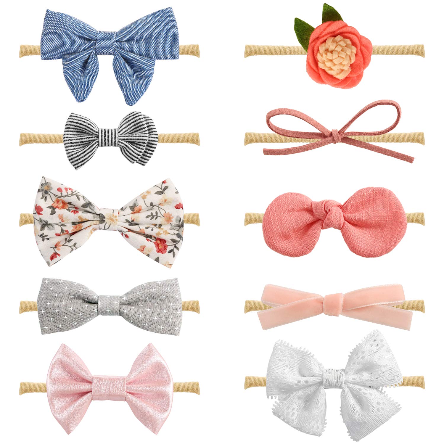 MiiYoung Baby Girl Headbands and Bows, Newborn Infant Toddler Hair Accessories