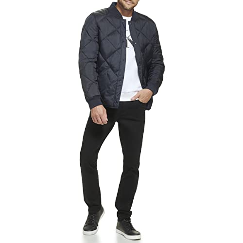 Calvin Klein Men's Reversible Diamond Quilted Jacket, True Navy, Medium