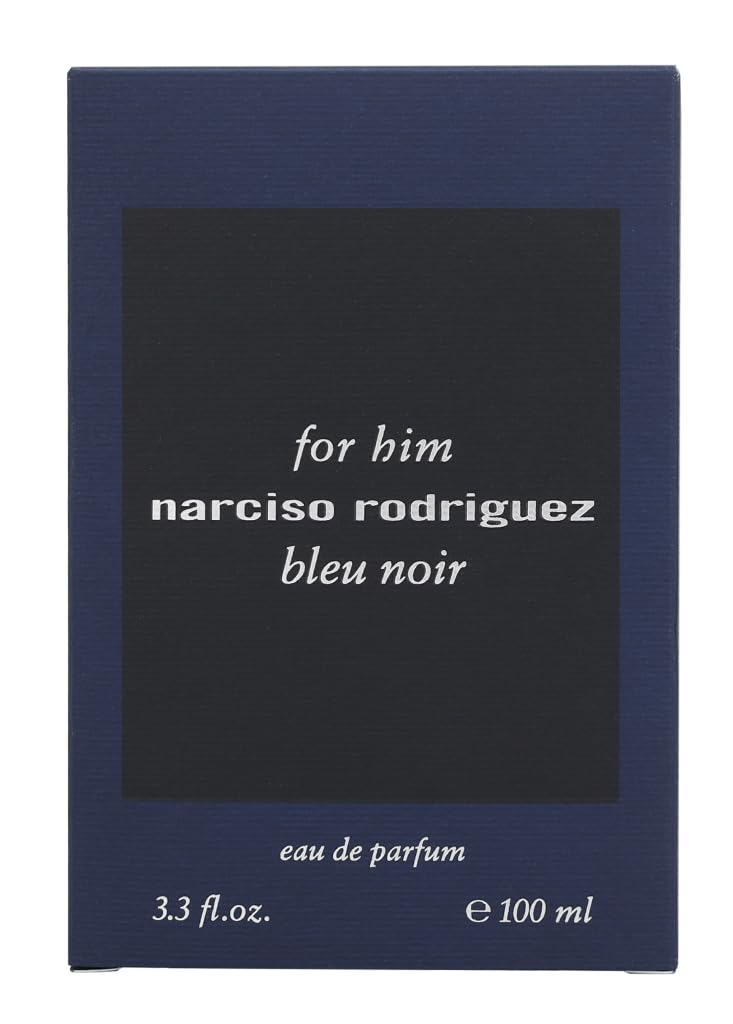 Narciso Rodriguez Bleu Noir Eau de Parfum Spray for Men, Blue, 3.3 Ounce