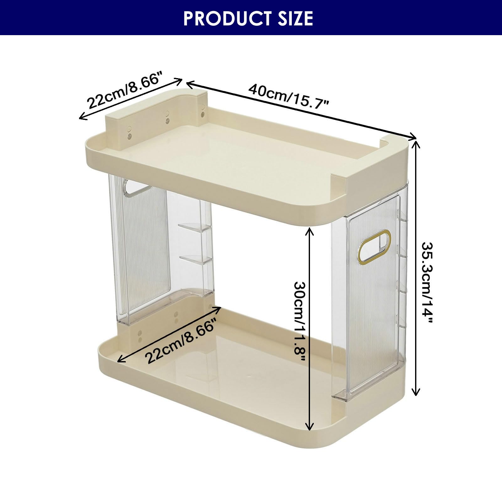Bathroom Counter Organizer Countertop Storage 2-Tier, Kitchen Organizer Tray,Multi-Purpose Vanity Shelf Organizer,GT0528WK