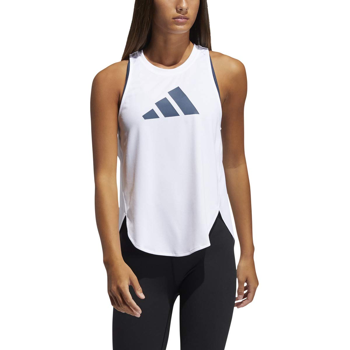 adidas womens Badge of Sport Logo Tank White/Crew Red/Crew Navy X-Large