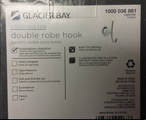 Glacier Bay Constructor Double Robe Hook in Chrome