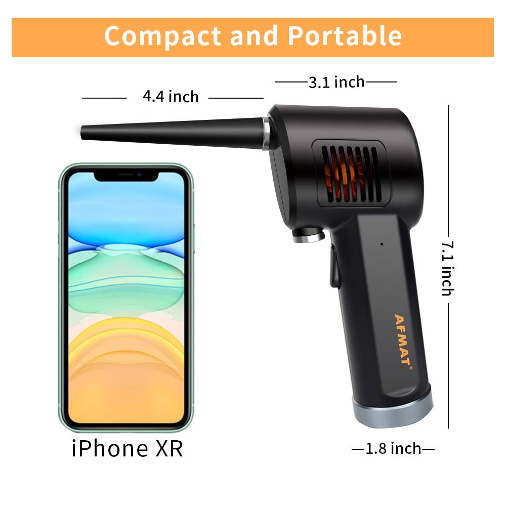 AFMAT Cordless Air Duster, Compressed Air Can for Computers, Rechargeable Air Duster for Computer, Electronic Air Duster for Computers, 6000mAh Reusable Keyboard Cleaner, 10W Fast Charging Air Blower