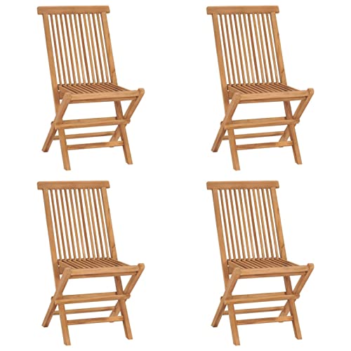 Camerina 5 Piece Folding Patio Dining Set Outdoor Patio Dining Set Outdoor Patio Furniture Patio Set Patio Table and Chairs Set Solid Wood Teak 3096573