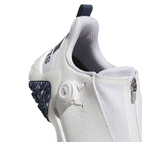 adidas Men's CodeChaos 22 BOA Spikeless Golf Shoes, Footwear White/Crew Navy/Crystal White, 11