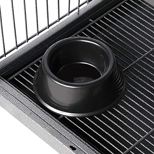 Topeakmart Large 6-Tier Ferret Cage Playpen, 52 Inch Metal Small Animals Hutch with 3 Doors/Bowl/Water Bottle/Tray, Rolling Pet Home for Lovely Chinchilla/Squirrel, Black, Easy Assembly