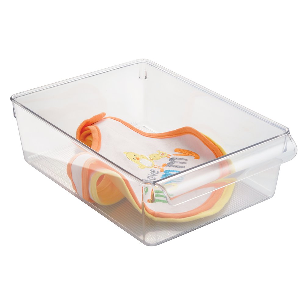 iDesign Linus Kitchen, Pantry, Refrigerator, Freezer Storage Container - 4 Pack, Clear, Large