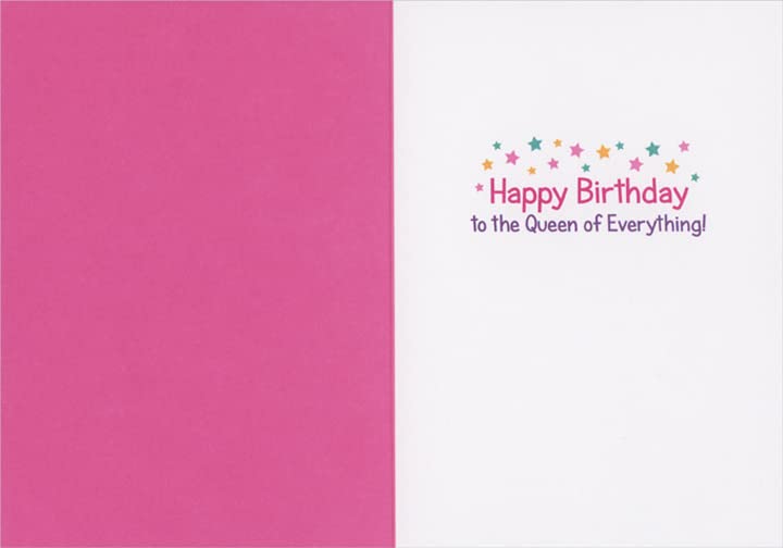 Avanti Press Cat Wearing Pink Bow on Head and Sitting on Present Funny/Humorous Feminine Birthday Card for Her : Women