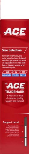 ACE Reversible Splint Wrist Brace, Provides moderate-stabilizing support to sore, weak and injured wrists, Adjustable, Gray, 1/Pack