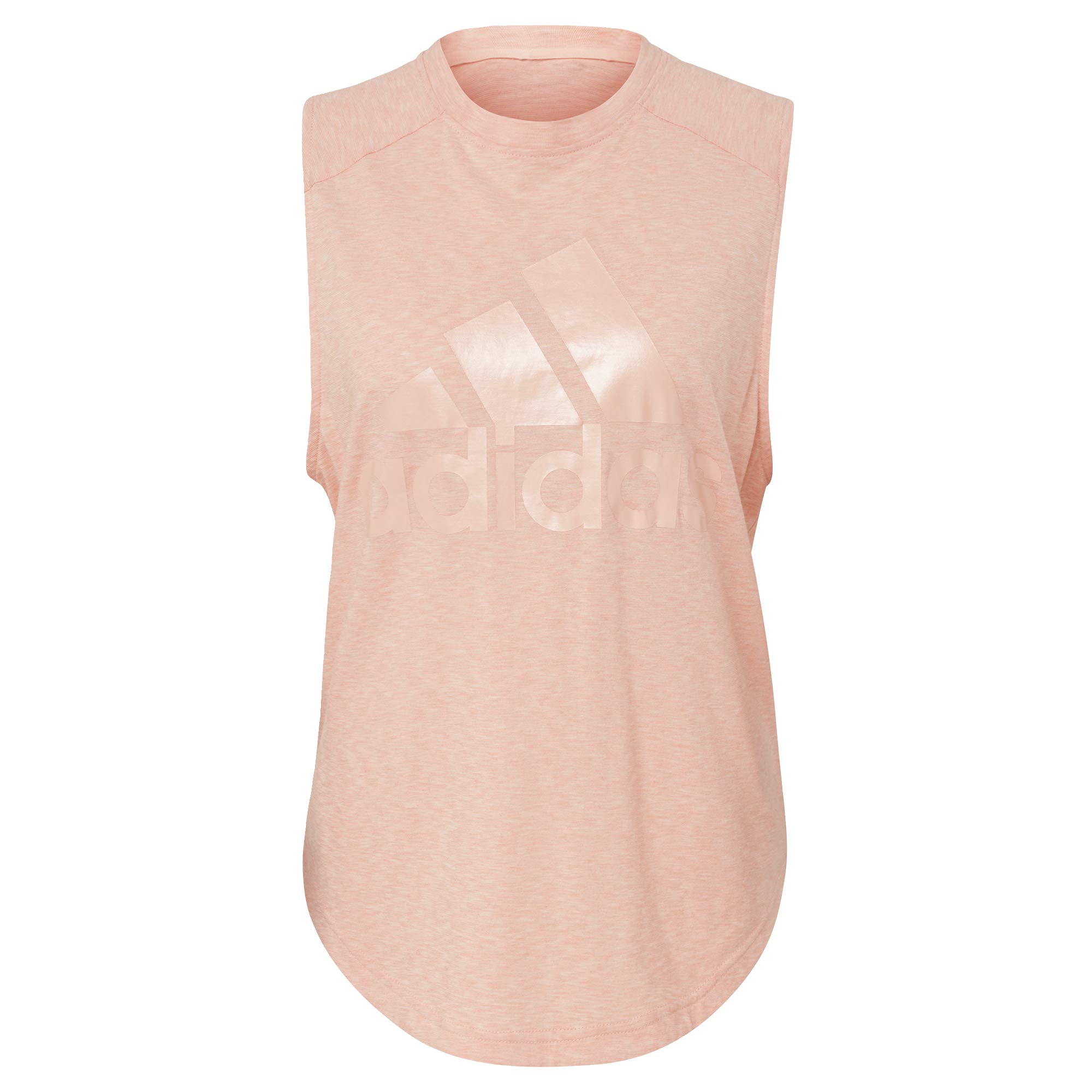 adidas womens ID Winners Muscle Basketball Long Length Sleeveless Training Tank T-Shirt, White/Solid Grey, Medium