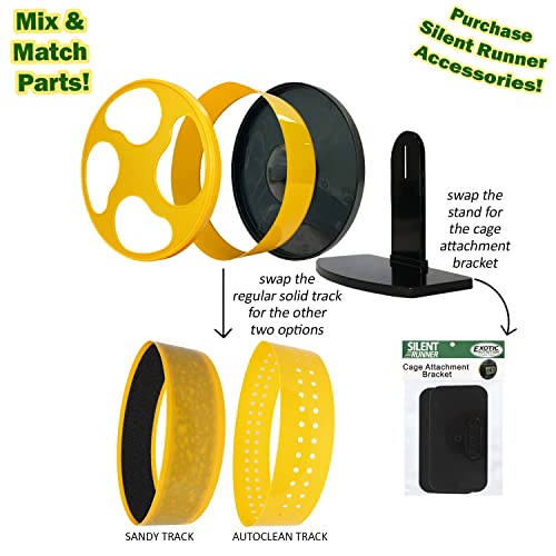 Silent Runner 9" + Sandy Track + Cage Attachment - Pet Exercise Wheel Package Set - for Robo Hamsters, Syrian Hamsters, Teddy Bear Hamsters, Dwarf Hamsters, Gerbils, Mice and Other Small Pets