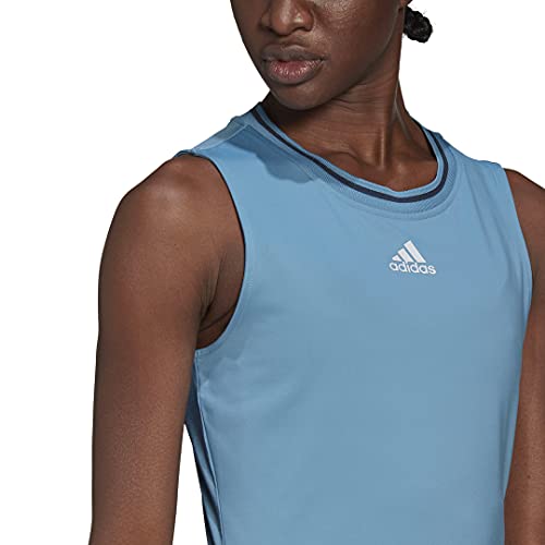 adidas womens Match Tank Hazy Blue/White Large