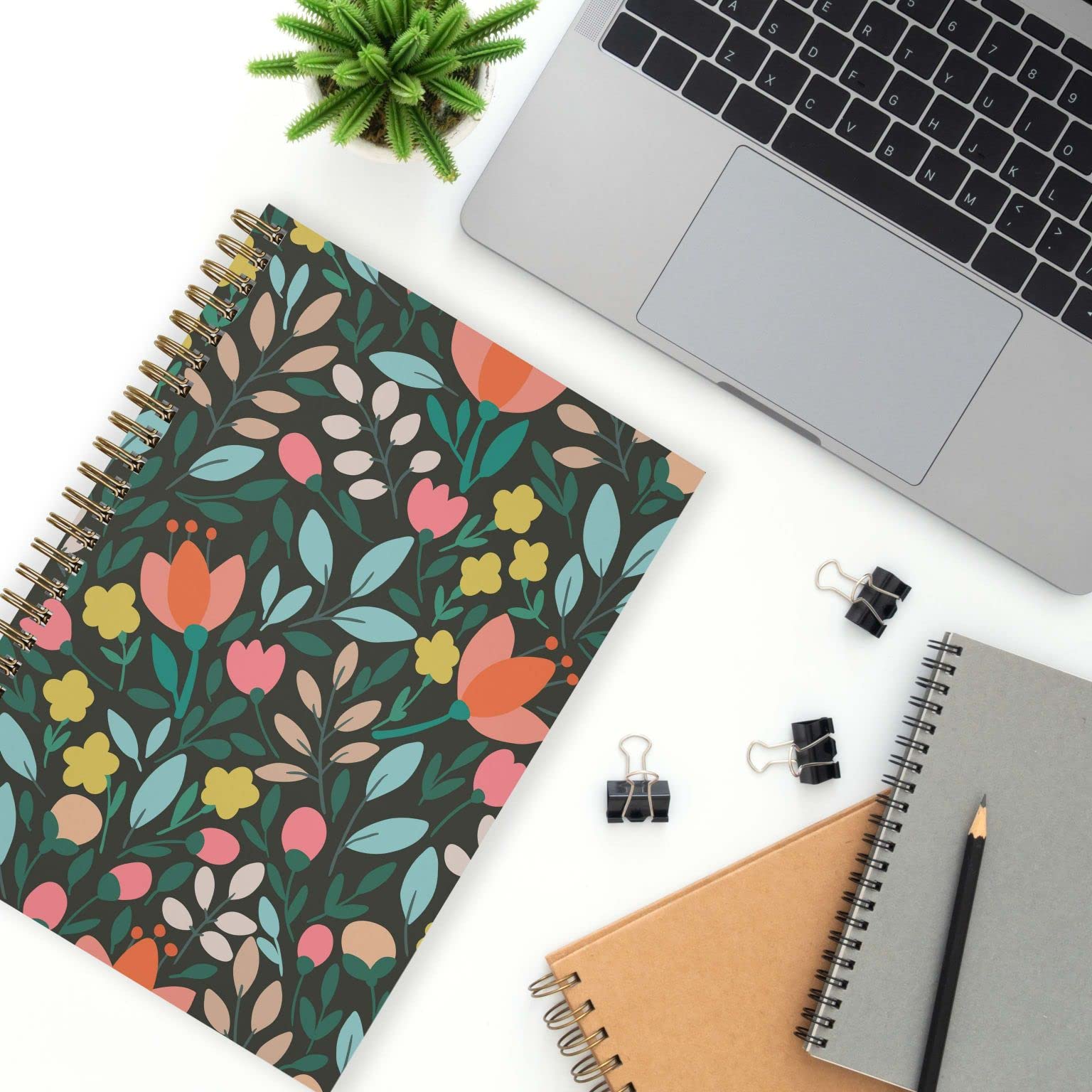 Academic Planner Yearly Monthly Weekly Daily Large Calendar Organizer by Bright Day Spiral Bound Dated Agenda Flexible Cover Notebook, June 2022 - July 2023, 8.25 x 6.25, Black Floral