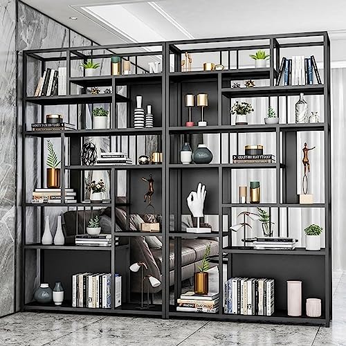DESONIX Bookshelf Independent Bookshelf Nordic Wrought Iron Bookshelf Shelf Living Room Floor-to-Ceiling Bookcase Multi-Layer Creative Shelf Bookcase Floor Standing Bookcase
