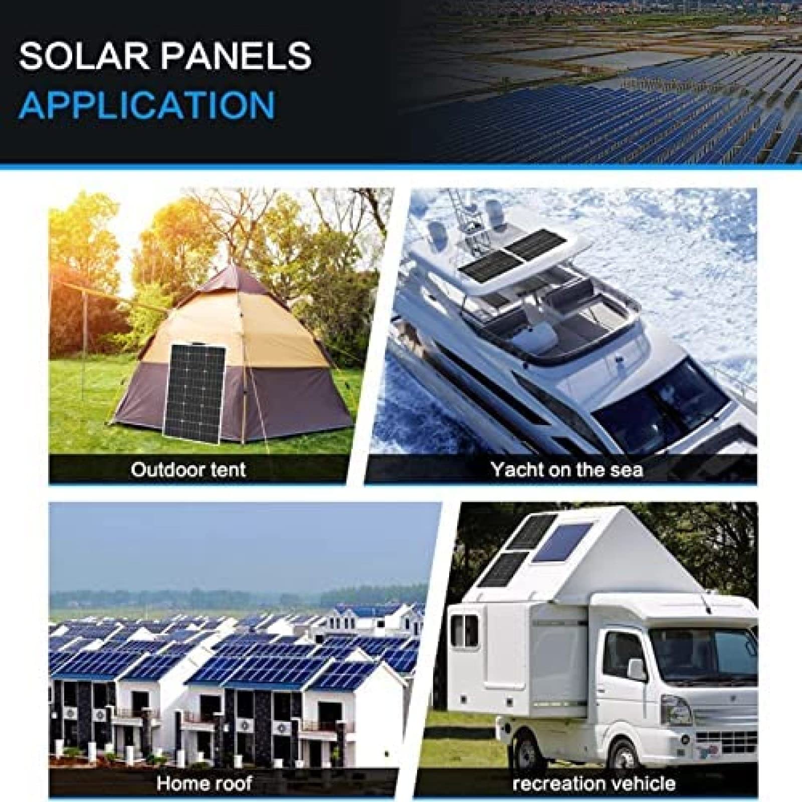 800 Watt Solar Panel Kit Portable Power Station, High-Efficiency Monocrystalline Module PV Power for House Camping Rvs and Tents with 40A Charge Controller,1x800W,Amazing36