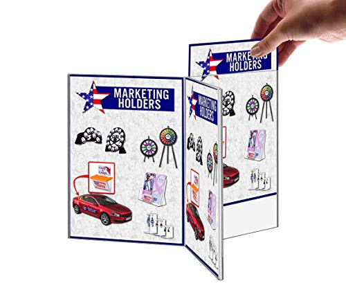 Marketing Holders Multi Panel Sign Holder 5" x 7" Pack of 10 Public Notice Stand Nameplate Directions Maps Frame Clear Acrylic Table Tent Graphic Image Party Venues Celebrations Announcements