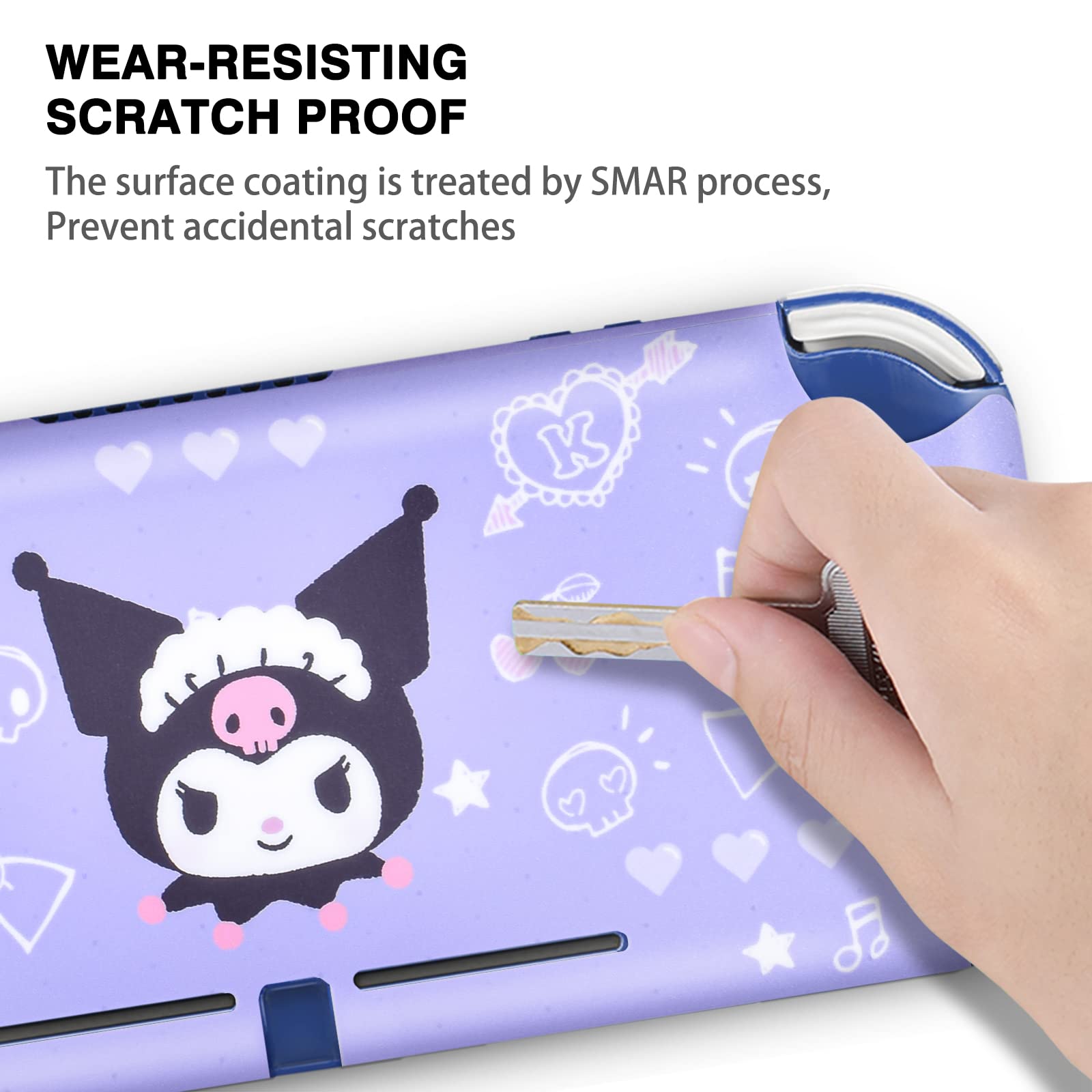 DLseego Switch Lite Skin Sticker Little Devil Rabbit Full Wrap Protective Decal Cute Cartoon Anime Vinyl Console Joy Con Cover - Purple