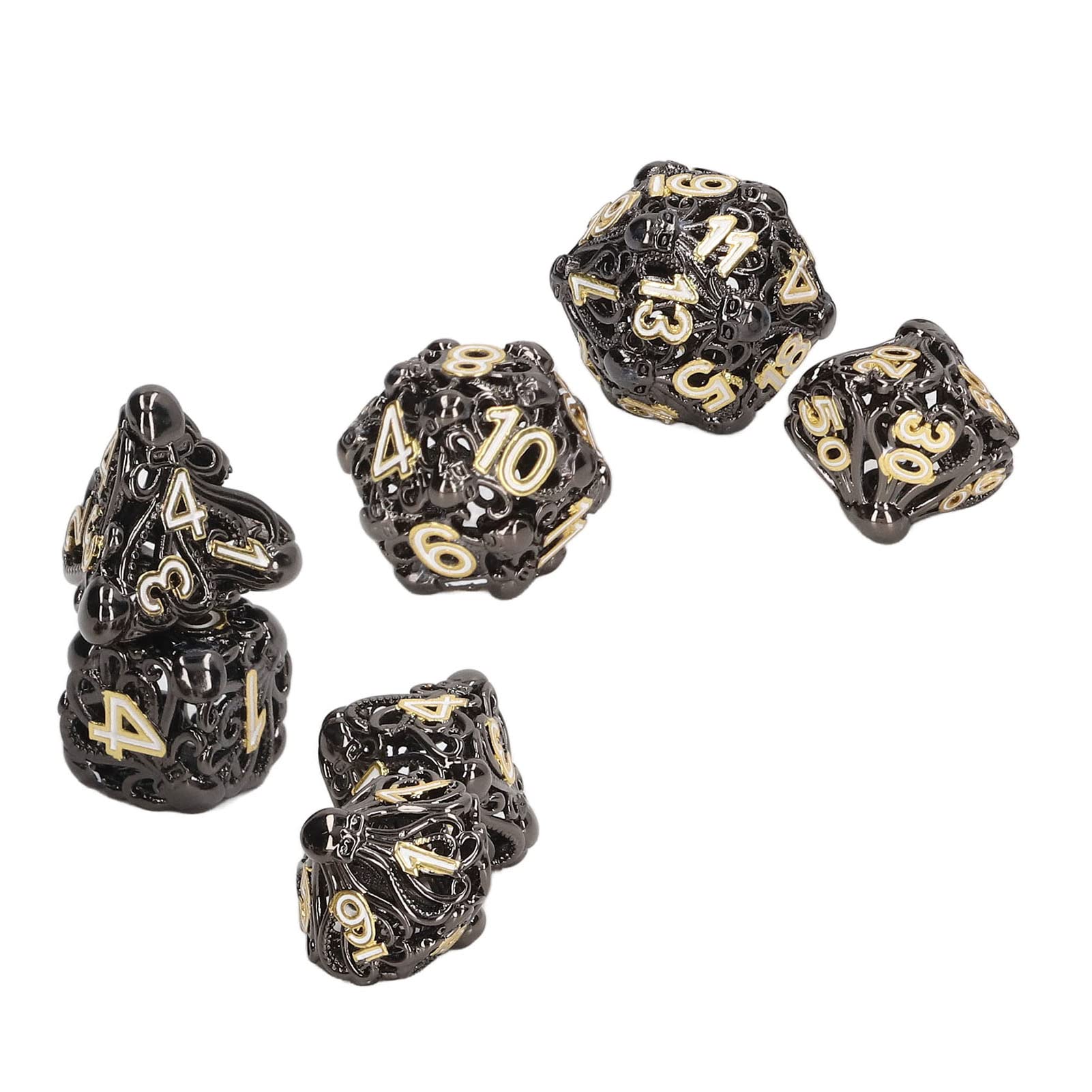 7pcs Hollow Dice Kit, Brass Hollow Dice Set for Game