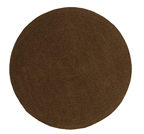 SUPERIOR Reversible Braided Indoor/Outdoor Area Rug, 4' Round, Cocoa