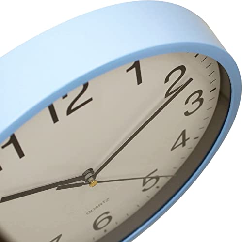 CAMY 9 Inch Wall Clock - Silent Non Ticking Quality Quartz Battery Operated Round Easy to Read Home/Office/School Clock