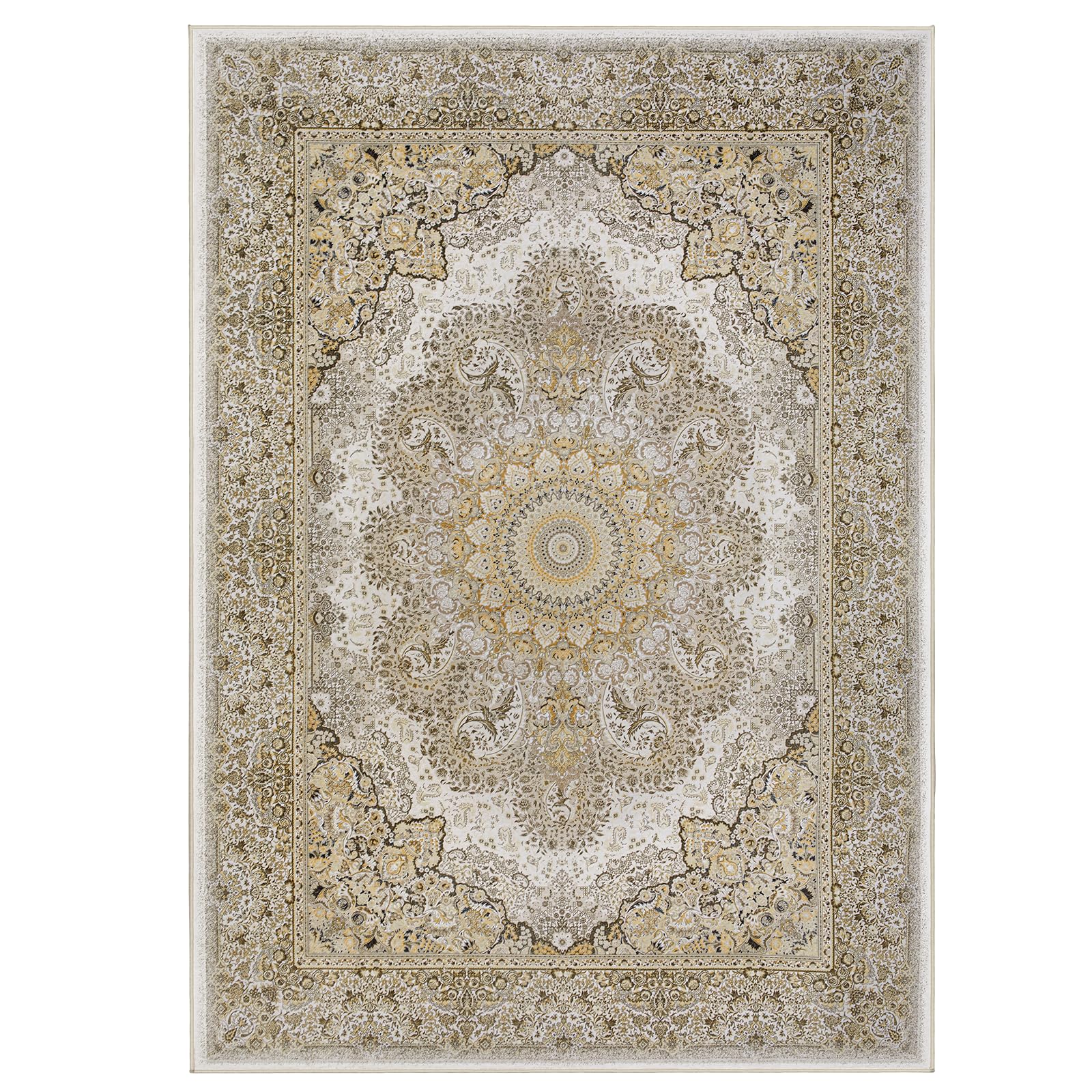 9x12 Area Rug for Living Room: Large Rugs Machine Washable with Non-Slip Backing Non-Shedding Stain Resistant, Boho Carpet for Bedroom Dining Room Nursery Home Office Indoor Decor (Beige)…
