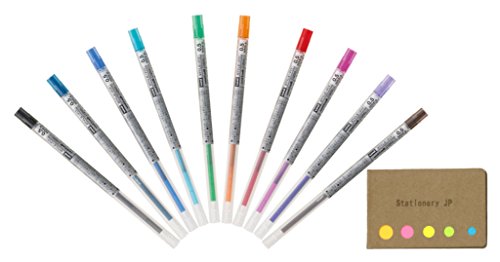 Signo Gel Ink Refills for Style Fit Gel Multi Pen 0.5mm 10 Color Ink, Sticky Notes Value Set