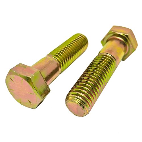 Newport Fasteners 3/8 inch x 1-3/4 inch Hex Cap Screw Grade 8 Zinc Yellow Plated Steel (Quantity: 25 pcs) Made in USA, 3/8-16 x 1 3/4 Hex Bolt/Coarse Thread / 1.25 inches of Thread