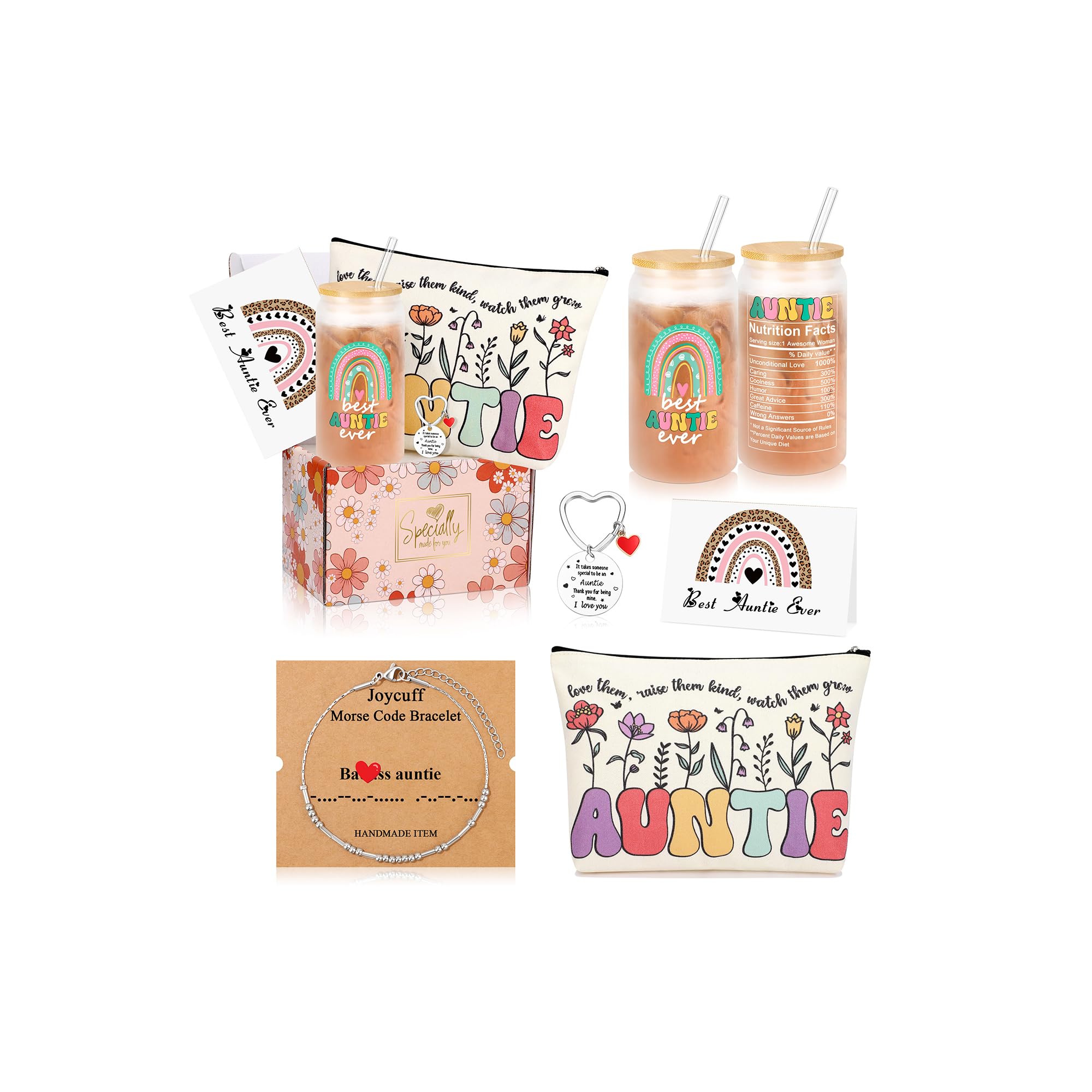 Aunt Auntie Gifts Gift Ideas from Niece, Birthday Gifts for Aunt Auntie, Best Aunt Auntie Gifts, Mothers Day Thanksgiving Christmas Unique Gifts for Aunt Auntie Basket Set of 5