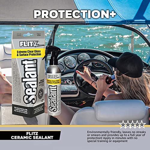 Flitz Ceramic Spray Sealant and Paint Protectant: Shine, Protect + Seal Clear Coat, Plastic,1 Application Lasts up to 12 Months, Made in USA