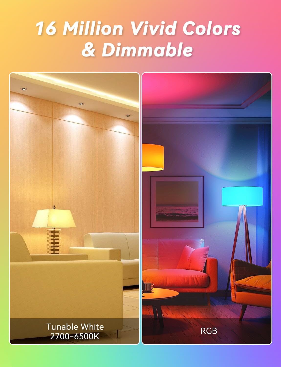 AVACUBE 4 Pack E12 Smart Bulb, WiFi Alexa Candelabra Light Bulbs 5W, Color Changing, Music Sync, Timer Rhythms, Group Control B11 LED Bulbs for Bedroom Living Room Kitchen