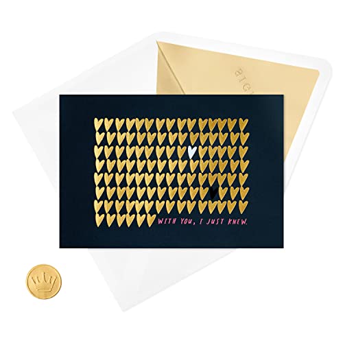 Hallmark Signature Anniversary Card, Love Card for Significant Other (Gold Foil Hearts)
