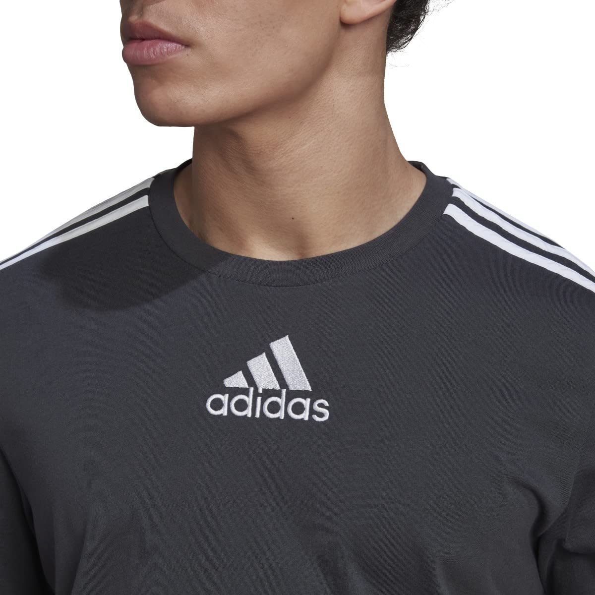 adidas Men's Essentials Colorblock Tee, Ink/Scarlet/White, Large