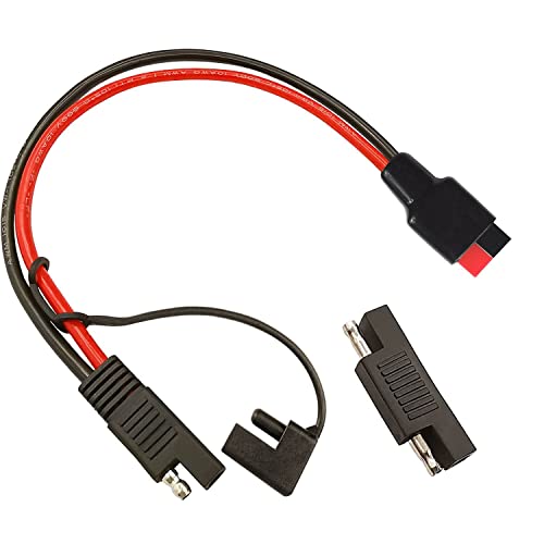 AJDPOI 10AWG SAE Solar Power Adapter Connector Cord Solar Extension Cable for Motorcycles, Cars, Etc with 1 SAE Polarity Reverse Connector - 60Cm/2Ft
