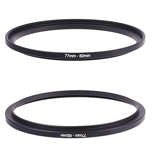 77mm-82mm and 72mm-77mm Step Up Ring[77mm(72mm) Lens to 82mm(77mm) Filter, Hood,Lens Converter and Others], Fire Rock Aerometal Camera Lens Filter Adapter Ring-1+1 Packs