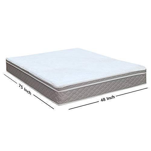 Mattress Comfort Medium Plush Eurotop Pillowtop Innerspring Fully Assembled Mattress, Good for The Back, 75" X 48", 1
