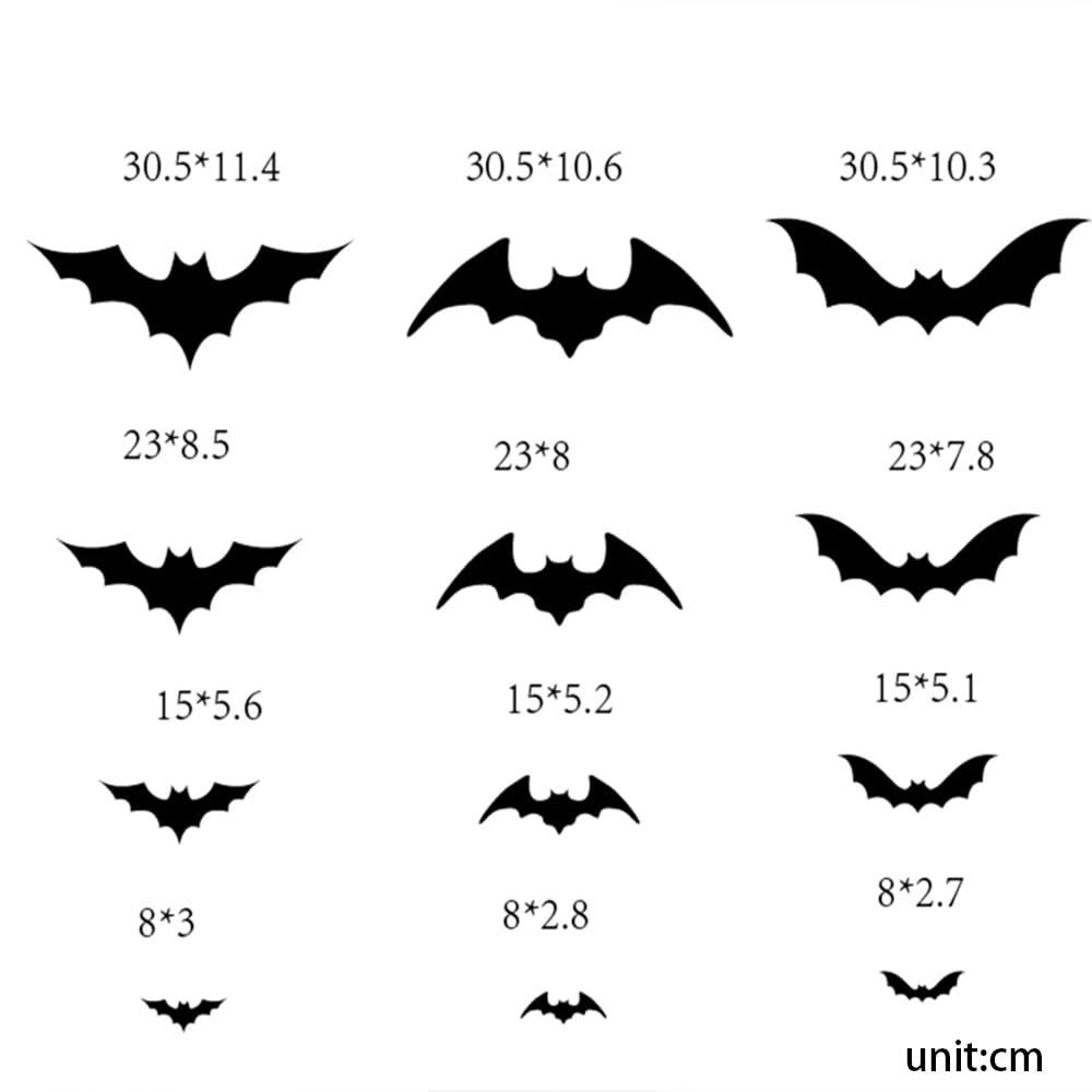Halloween Bat Decorations - 12PCS Green Glowing Bats, DIY Window Wall Stickers, Reusable PVC 3D Bats Stickers for Bathroom Indoor Hallowmas Party Supplies