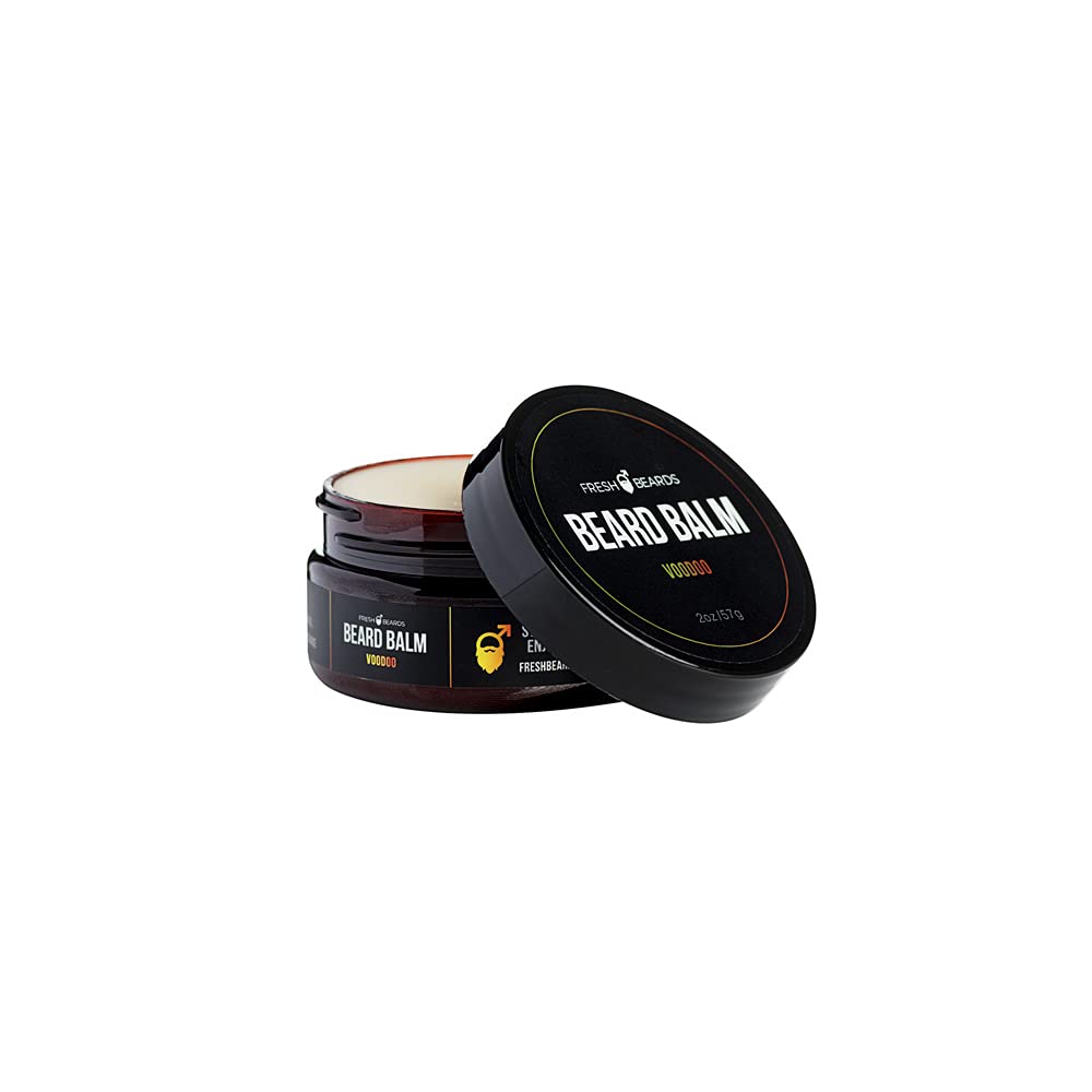 Fresh Beards Voodoo Beard Balm - Citrus, Eucalyptus and Jasmine Fragrance - Soothing Anti-Itch Moisturizer and Softener for Healthy Growth and Styling