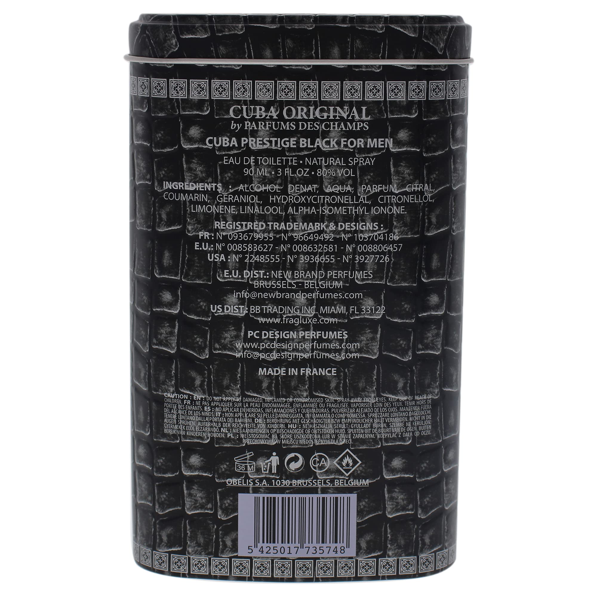 Cuba Cuba Prestige Black Men 3 oz EDT Spray