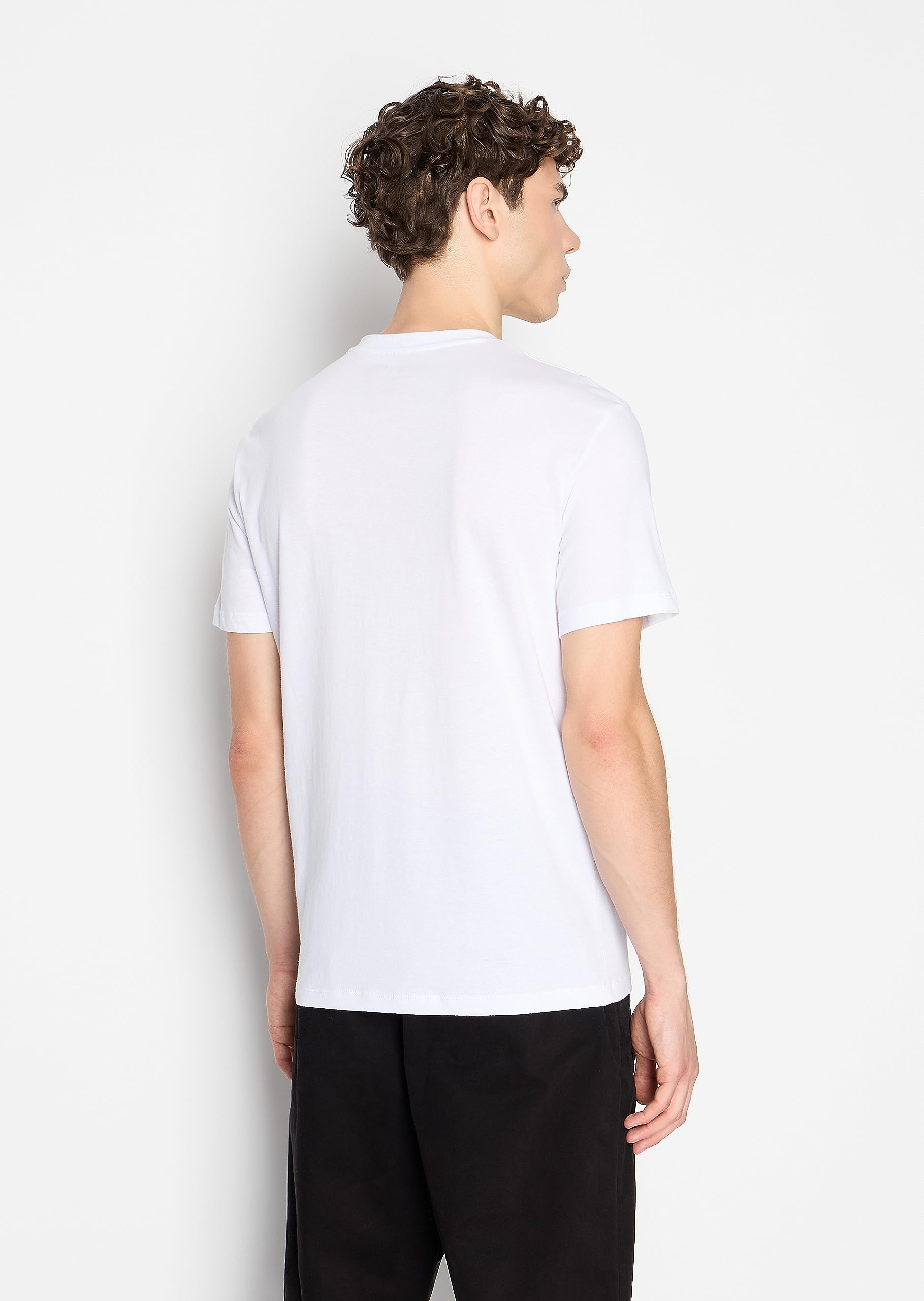 A | X ARMANI EXCHANGE Men's Regular Fit V Neck AX Logo Tee, Cyber Yellow, XL
