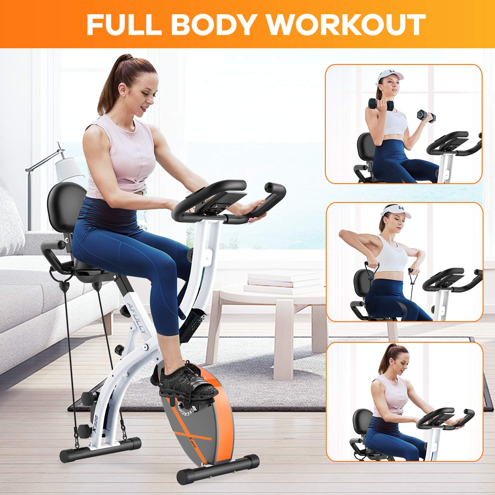 Afully cycling bikes exercise bike folding stationary bike