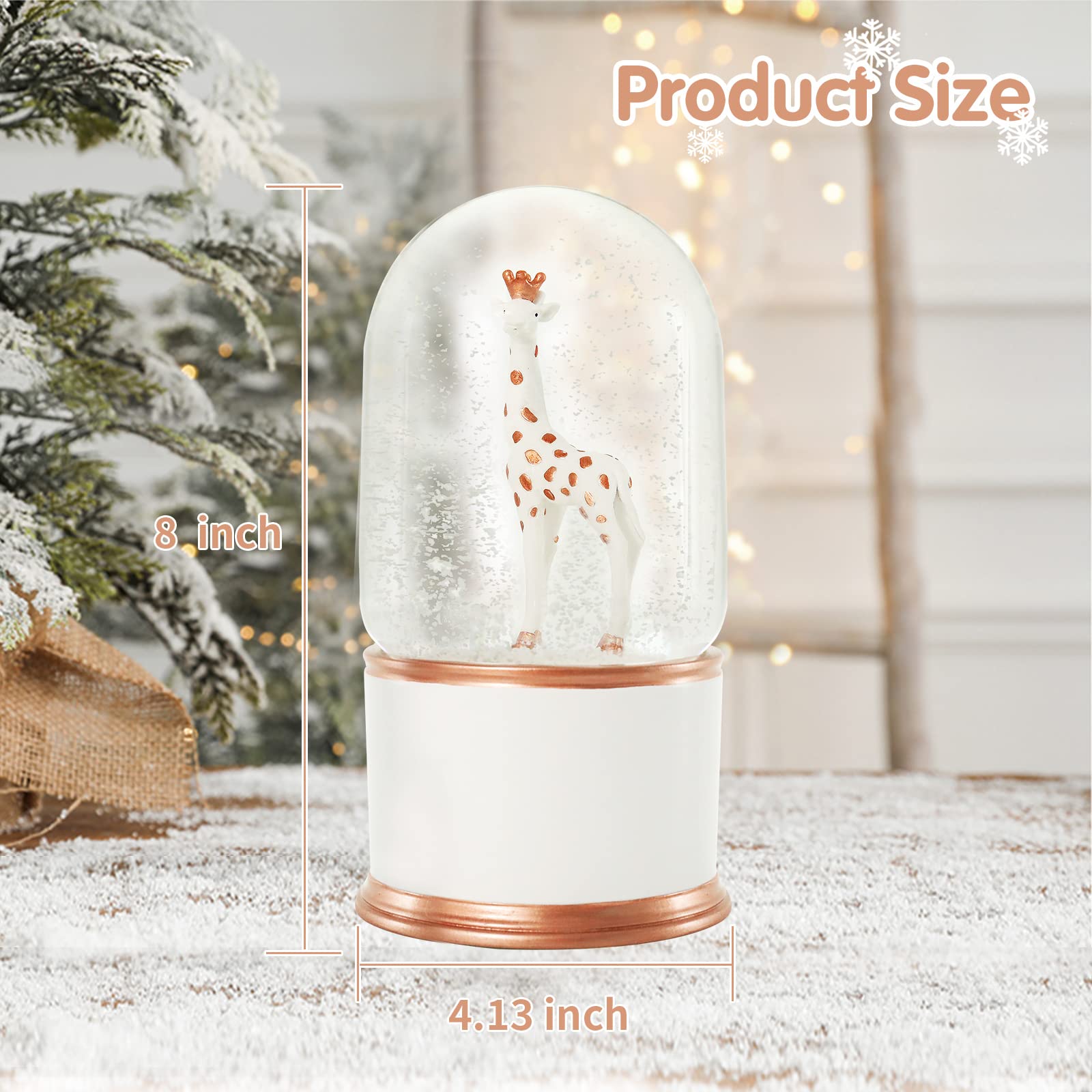 DREAM GARDEN Snow Globe for Kids, Musical Snow Globe Music Box Giraffe Snowglobe Water Globe Gifts for Girls Kids Daughters
