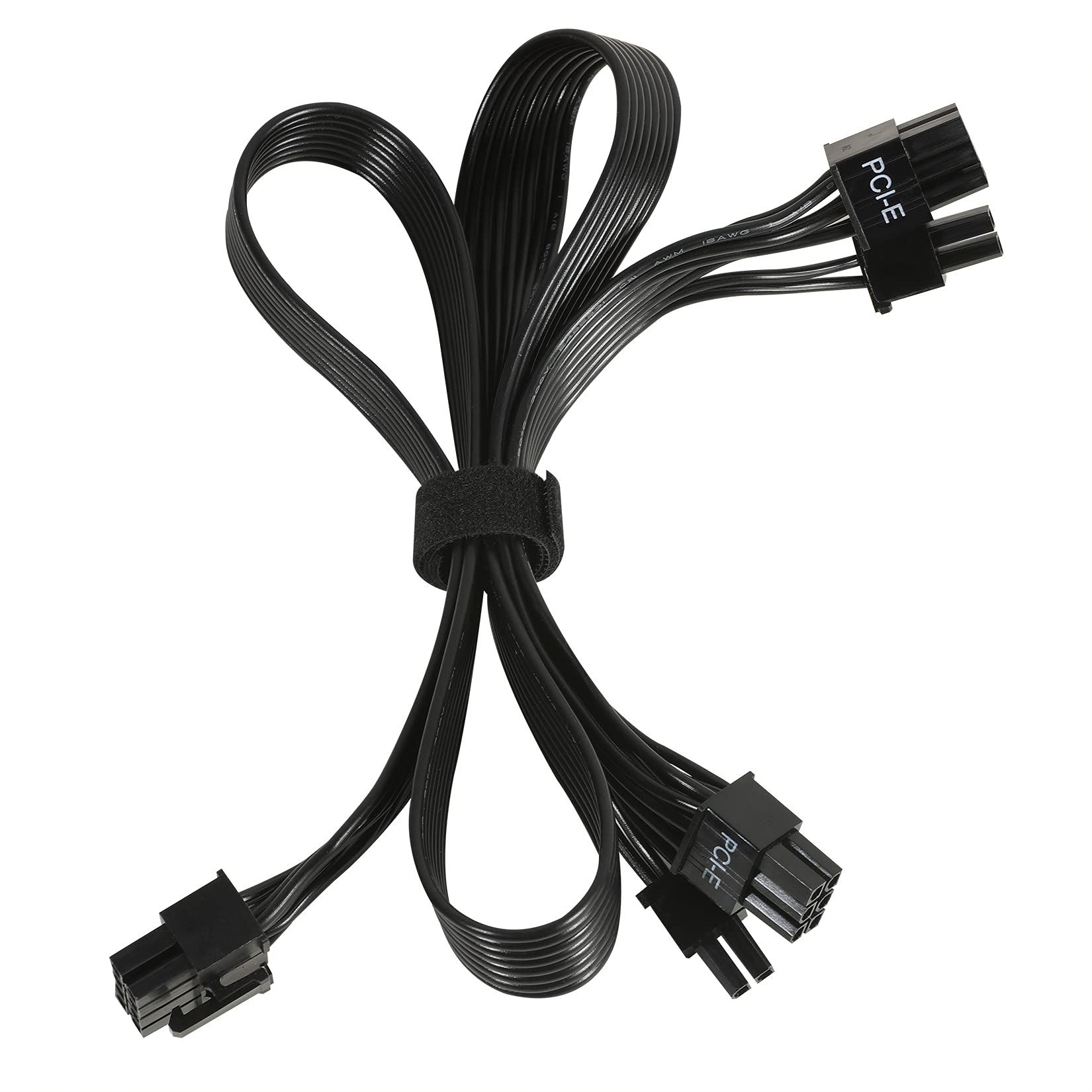 Certusfun PCIE Cable for EVGA, 65CM Male to Male 8 Pin to Dual 6+2 Pin GPU Power Cable for EVGA G+ G2 G3 G5 G6 GA GM GT P2 P3 P5 P6 P+ T2 T3 (65cm+15cm)