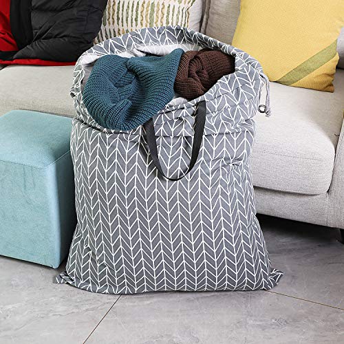 SWISSELITE Laundry Bag with Handle and Drawstring, Large Heavy Duty Laundry Bag, 28 x 40 Inches Travel Dirty Clothes Bag for Laundromat and Household