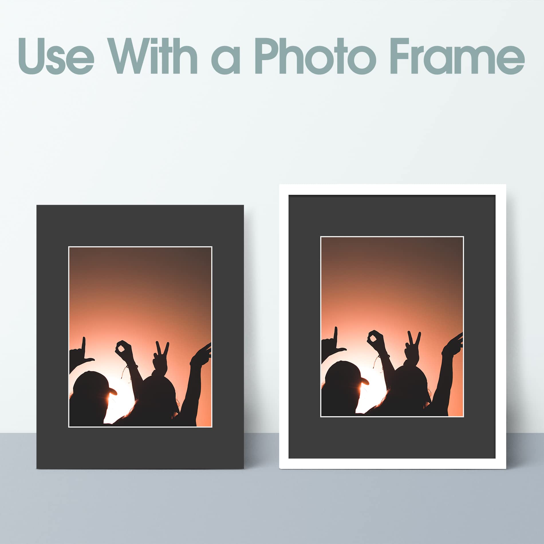 Golden State Art, Acid Free, Pack of 10 11x14 Black Picture Mats Mattes with White Core Bevel Cut for 8x10 Photo