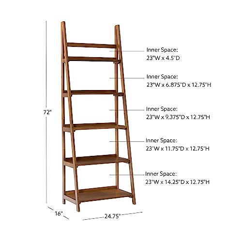 Melissa Mid-Century Bookcase, Walnut by Linon Large